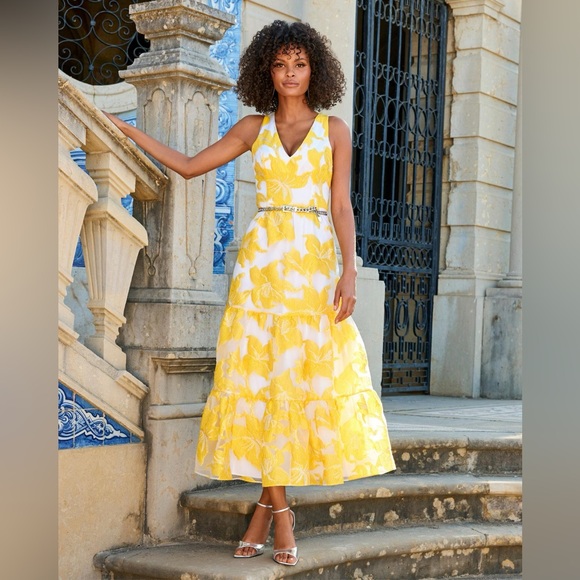 Boston Proper | Dresses | Boston Proper Exploded Metallic Floral ...